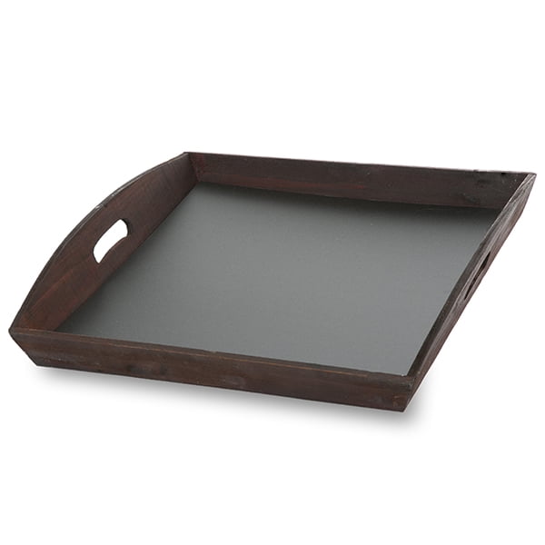 Medium Wooden Square Tray with Chalkboard Bottom 16in - Walmart.com ...