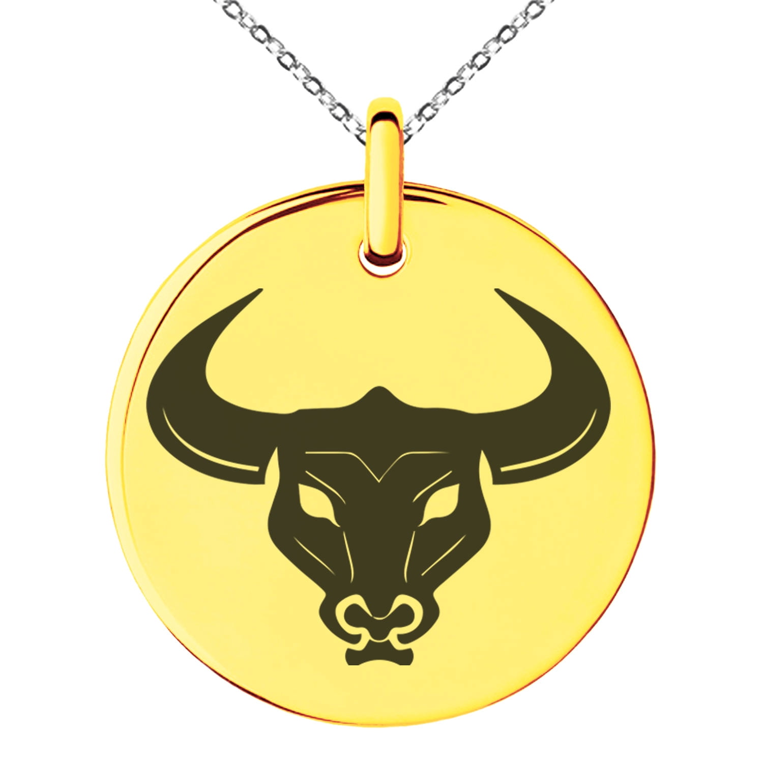 Stainless Steel Greek Mythology Minotaur Engraved Small Medallion ...