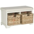 SAFAVIEH Freddy Contemporary Wicker Storage Bench with Cushion ...