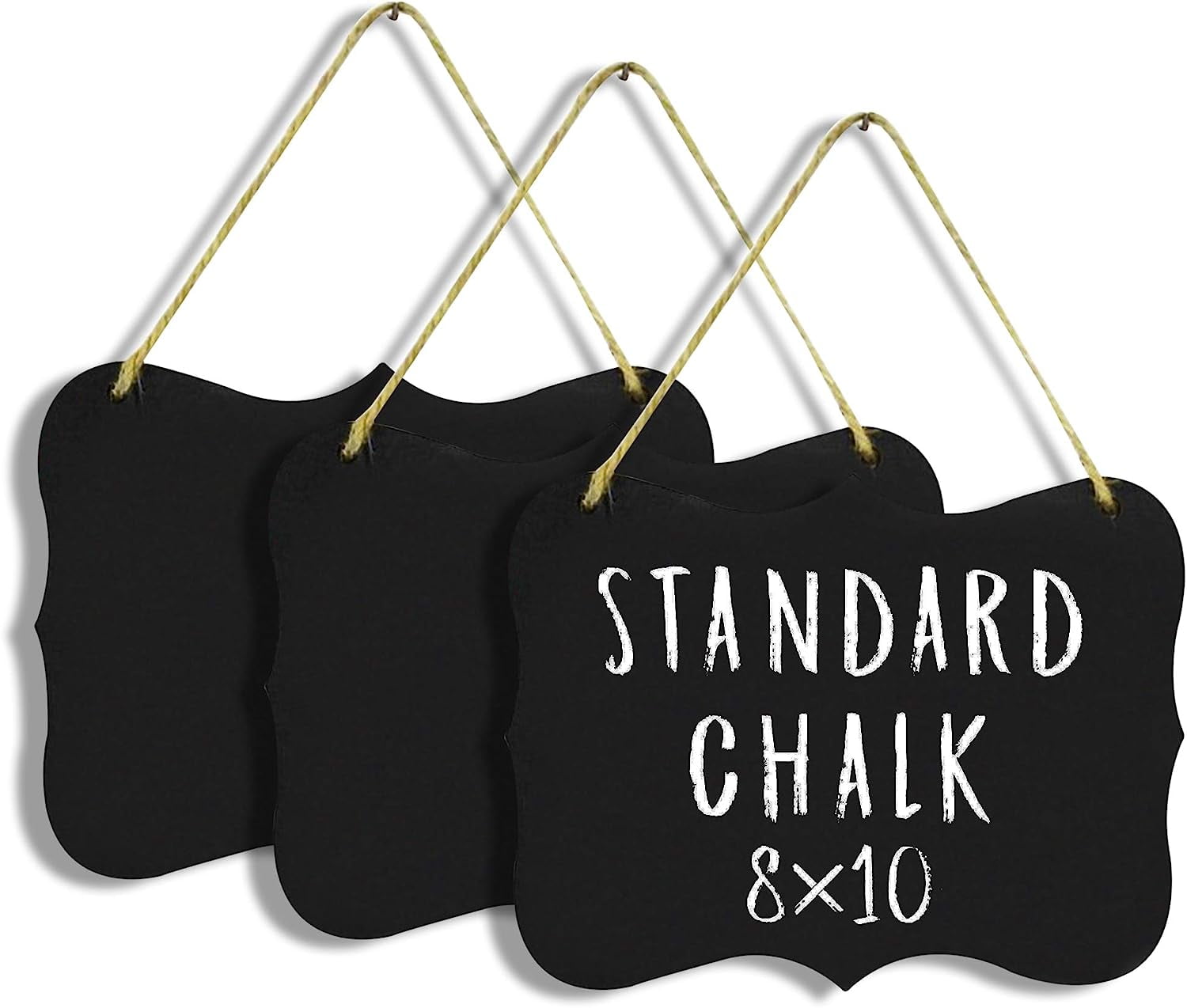 3 Hanging Chalkboard Signs Large 8x10" Acrylic - Double Sided ...