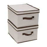 Household Essentials Large Canvas Storage Box with Brown Trim - Walmart.com