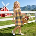 Autumn Color Plaid Pattern Girls' Casual Dresses 2Y-8Y Sleeveless ...