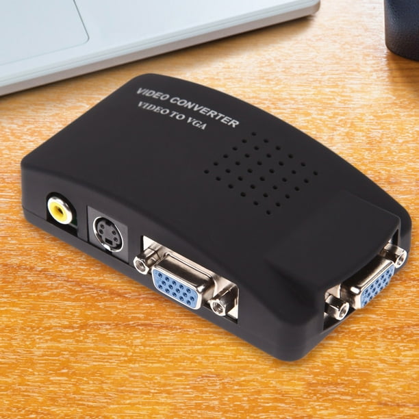 Entrada de S-video compuesto AV RCA a salida VGA Adaptador convertidor ...