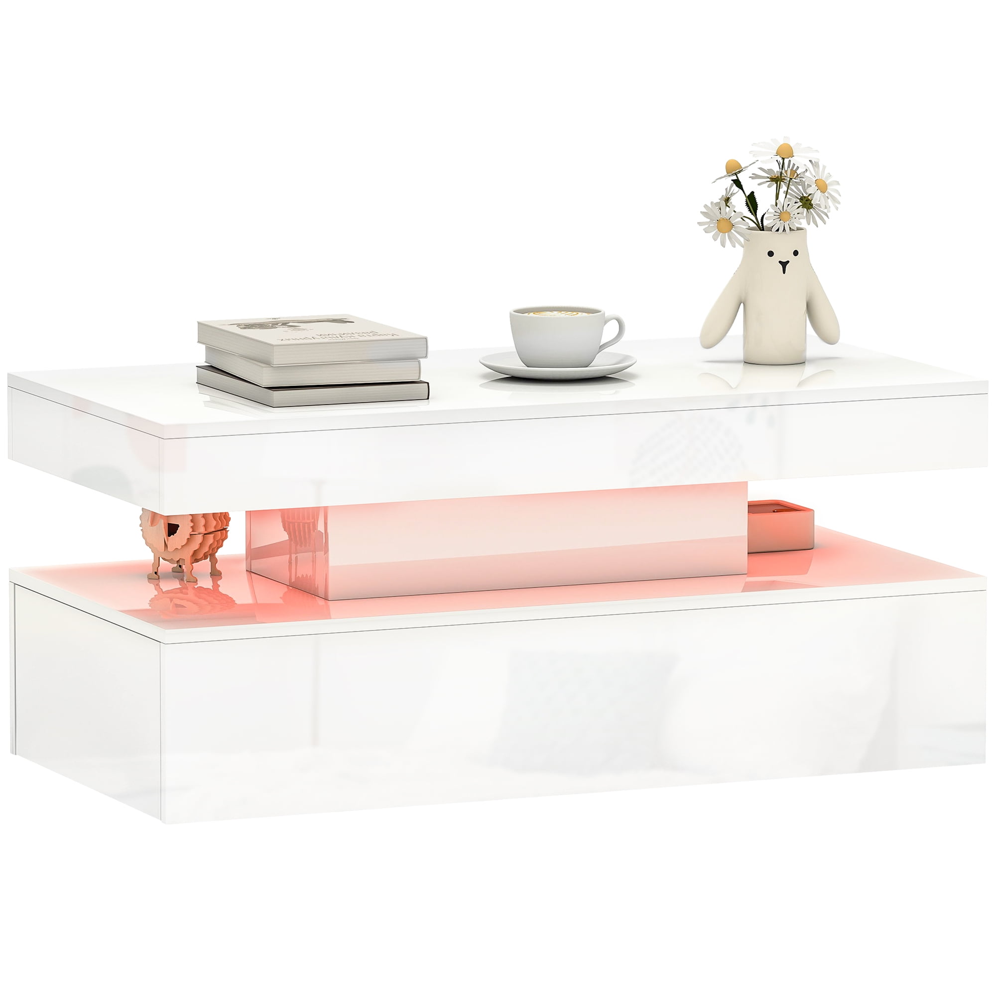 Click here for Homcom Led Coffee Table  High Gloss Living Room Ta... prices