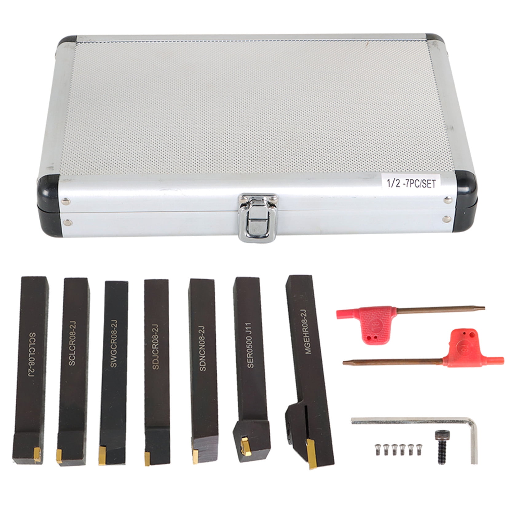 findmall 7 Pieces/Set 1/2'' Indexable Carbide Turning Tool Set in ...