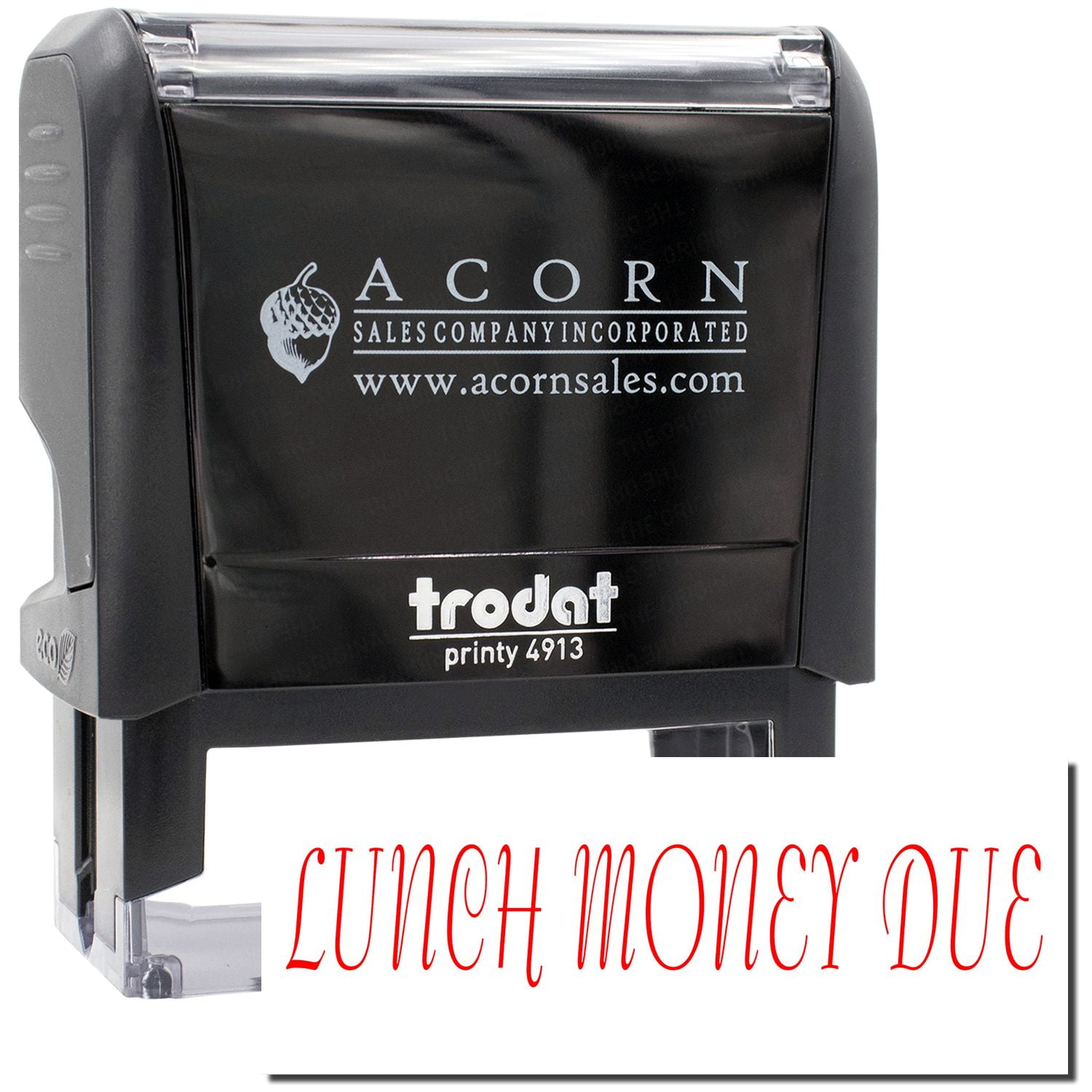 Large Self-Inking Lunch Money Due Stamp, Trodat Printy 4913, Press and ...