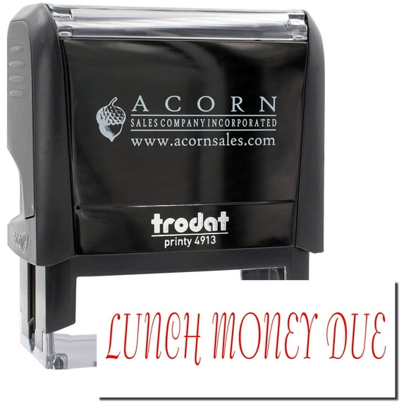 Large Self-Inking Lunch Money Due Stamp, Trodat Printy 4913, Press and ...