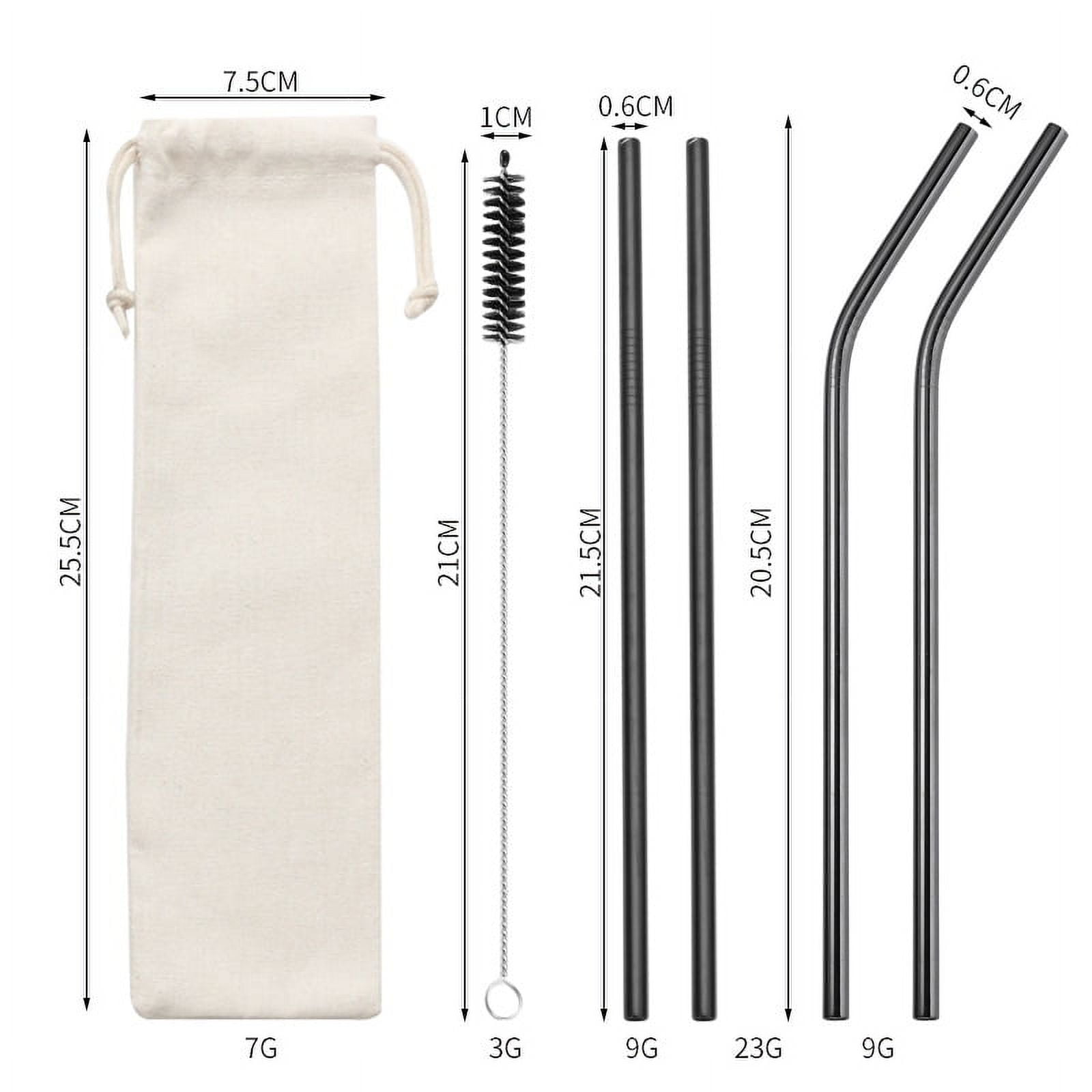 Juego de pajitas de acero inoxidable 304, tubo para beber de metal de ...