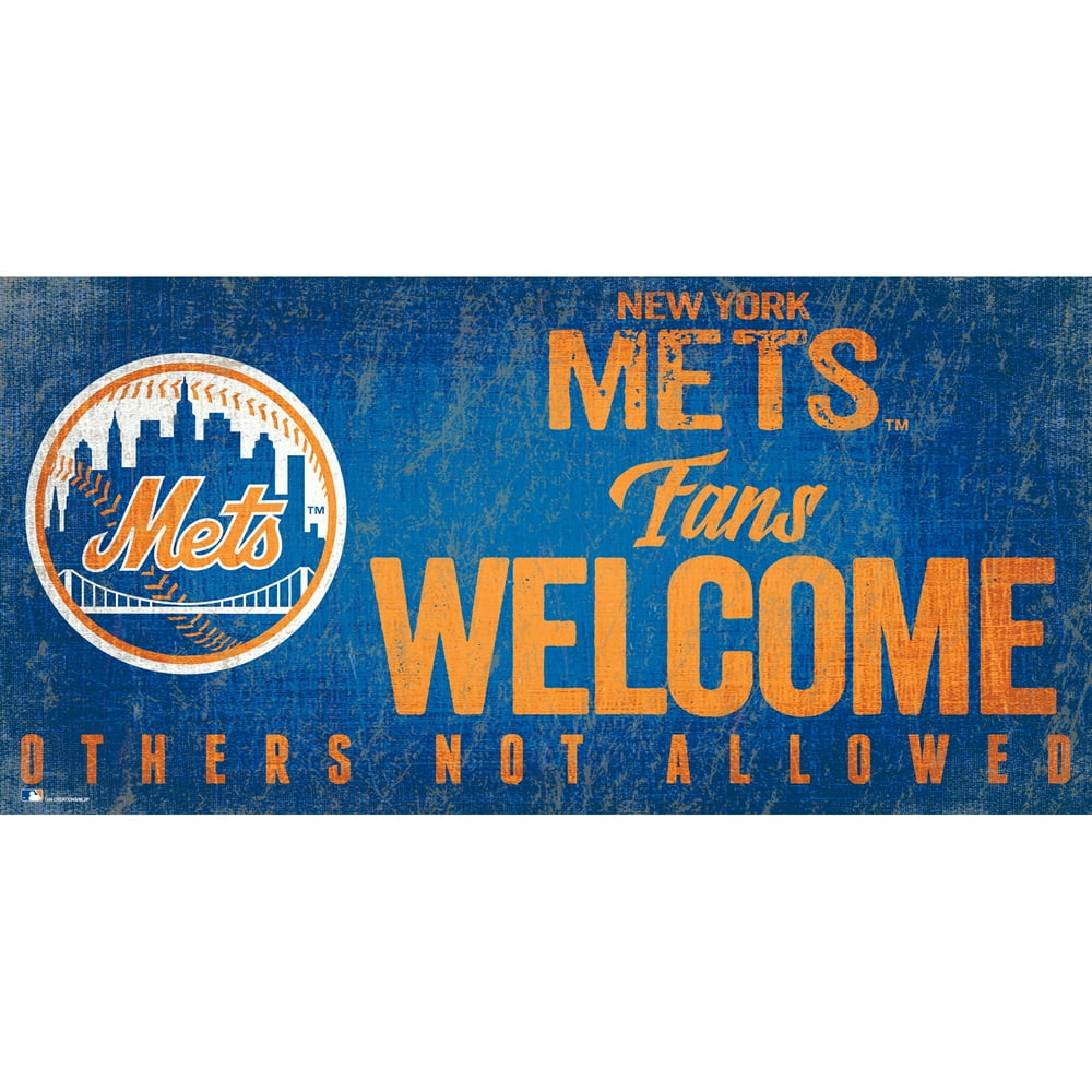 New York Mets 8'' x 10.5'' Fans Welcome Sign - Walmart.com - Walmart.com