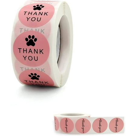 Thank You Stickers Roll- 500 Pcs 1\u201d Thank You Label Stickers with ...