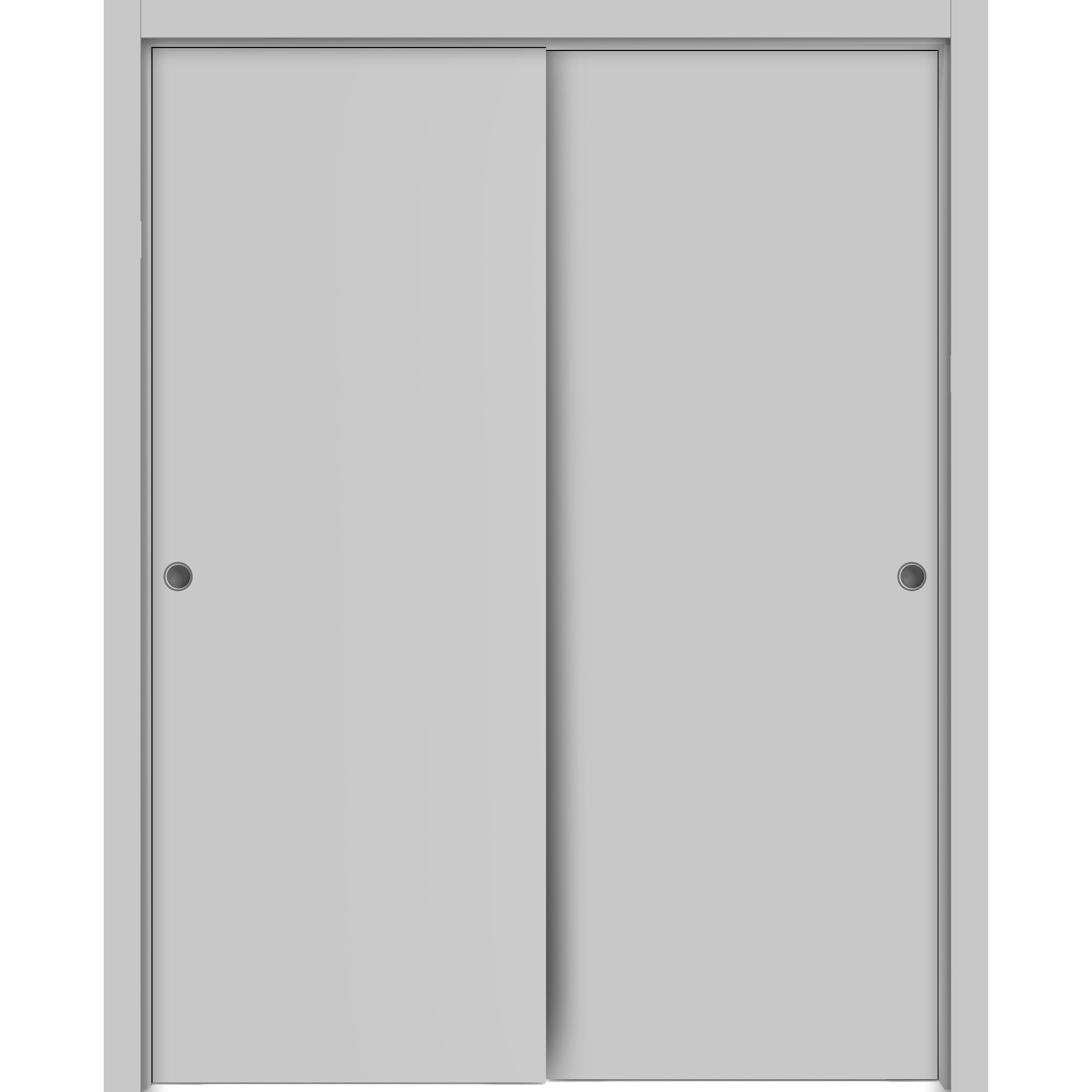 Sliding Closet Bypass Doors 84 x 80 inches | Planum 0010 Matte Grey ...