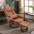 Recliner Chair with Ottoman, Swivel Recliner 360 Degree with Footrest ...