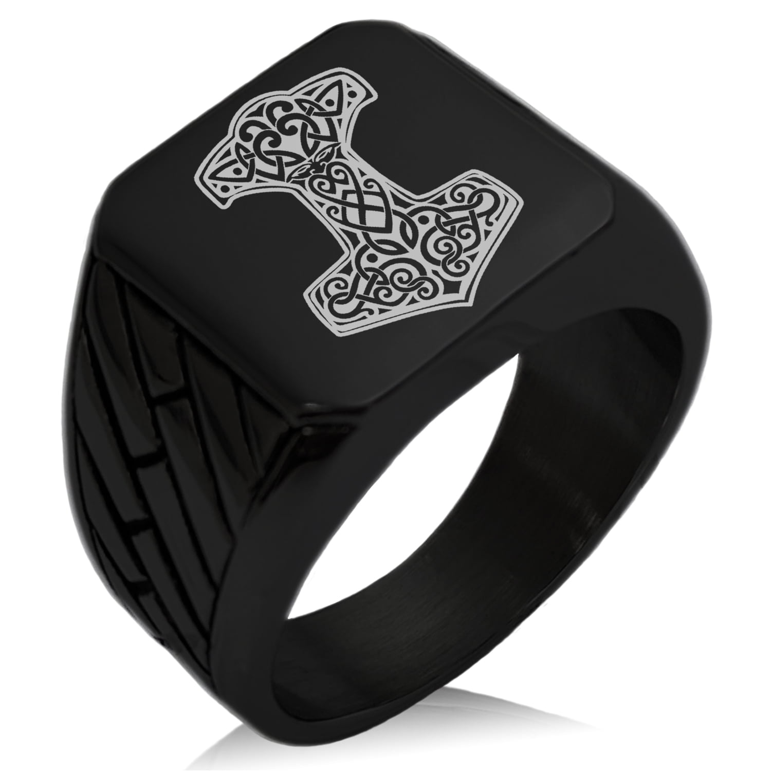 Stainless Steel Thor's Hammer Mjolnir Knot Viking Norse Geometric ...