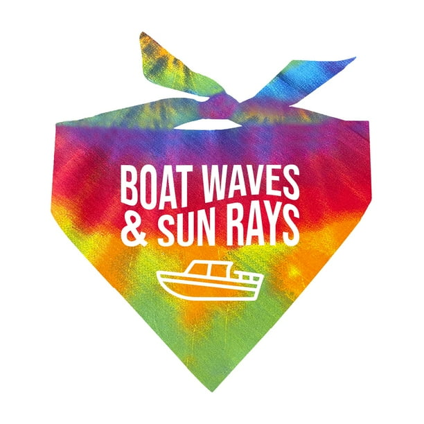 Boat Waves & Sun Rays Scrunch Tie Dye Triangle Dog Bandana - Walmart.com