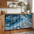 Blue Gradient Marble Cabinet Curtains 28" W x 51" L Abstract Gold Ombre ...