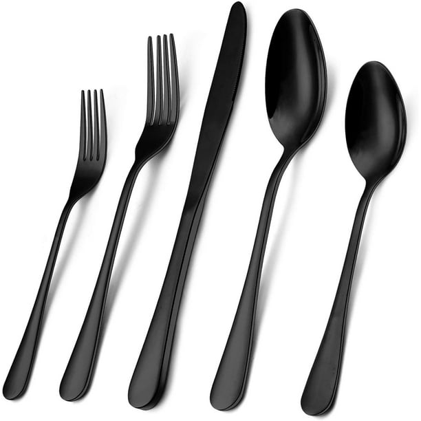 SHAR 5 Piece Silverware Set, Stainless Steel Flatware Service for 8 ...