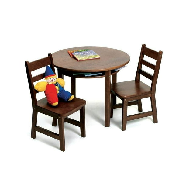 Lipper Child's Round Table with Shelf & 2 Chair Set, Multiple Colors ...