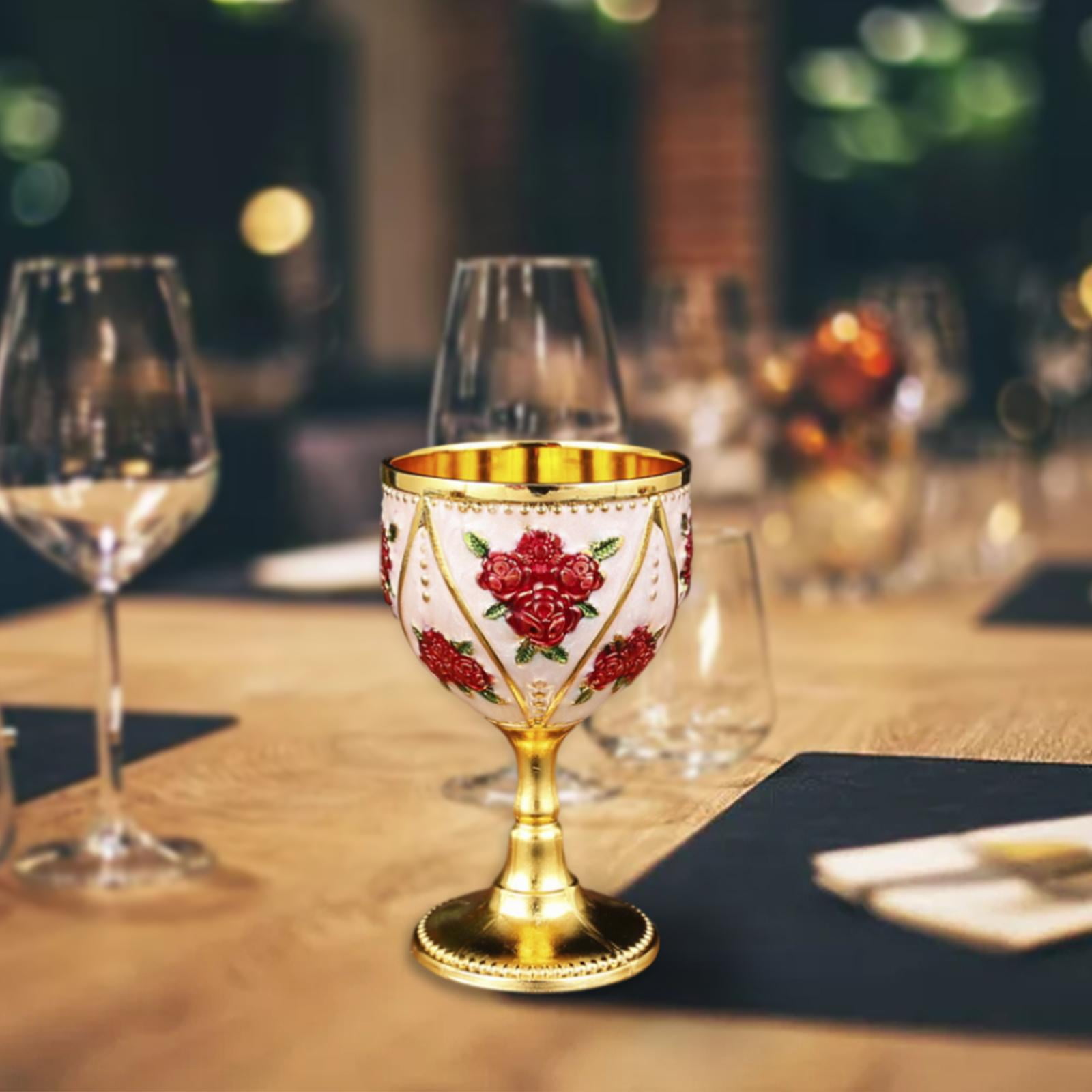 30ml Mini Goblet Vintage Alloy Cup Height 7cm, Diameter 4.3cm Ornament ...