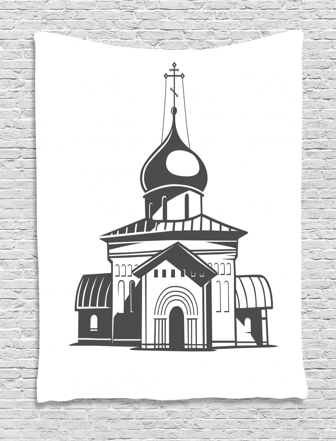Russian Tapestry, Slavic Architecture Hallmarks Monochrome Simplistic ...