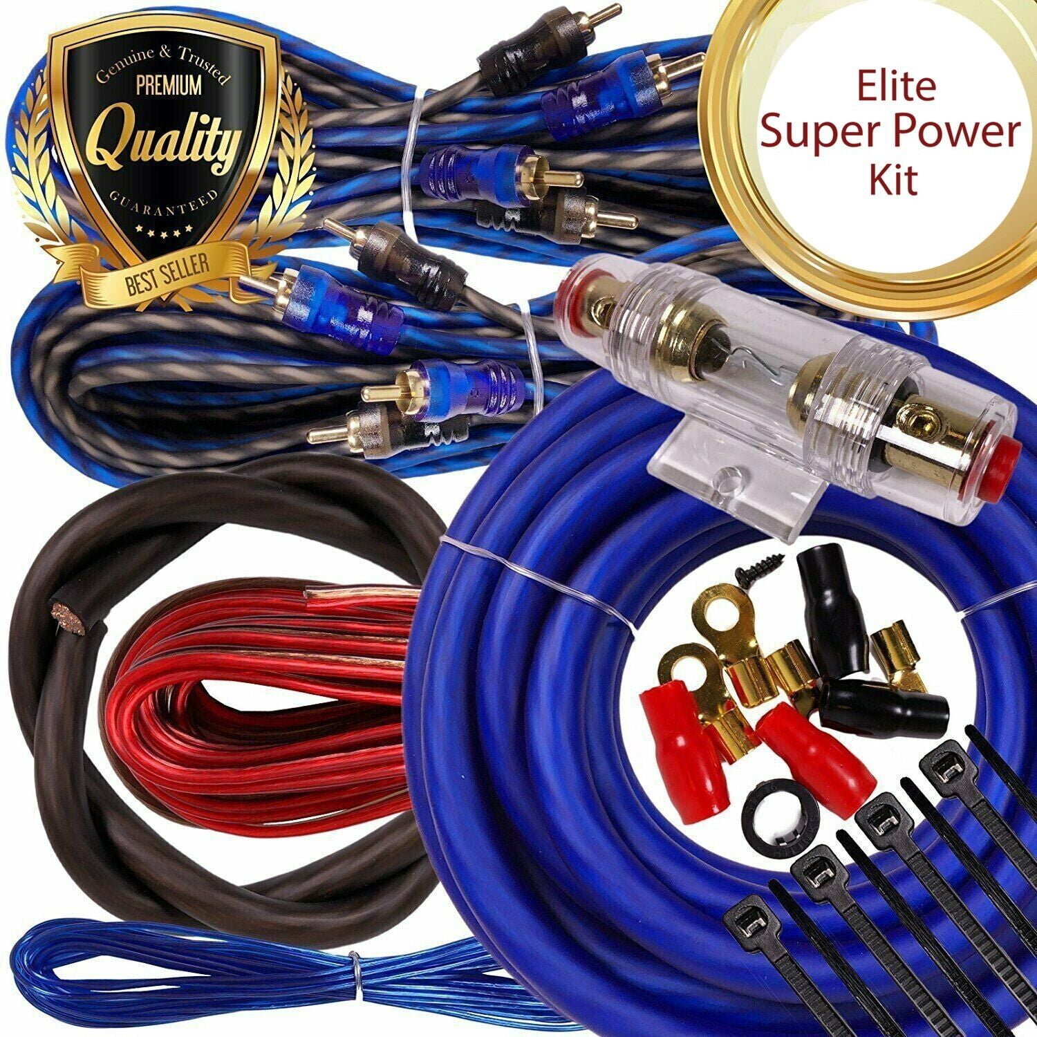 Complete 4 Channels 2500W 4 Gauge Amplifier Installation Wiring Kit Amp ...