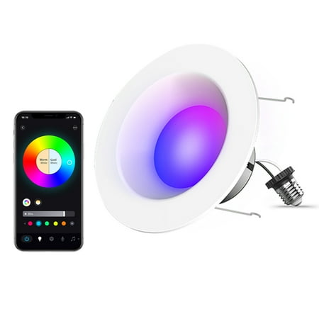 Homgeek A C100-130V 9W LEDs RGB+CCT 6Inches Intelligent Recessed ...