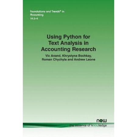 Using Python for Text Analysis in Accounting Research (Foundations and ...