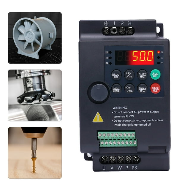 Miumaeov Variable Frequency Drive, AC 220V/0.75KW 1HP 4A CNC VFD Single Phase to 3 Phase ...
