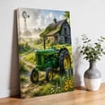 Canvas Wall Art Green Tractor Canvas Art Print Vintage Barn Windmill ...