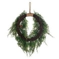 Vickerman 24" Artificial Frosted Cedar Hanging Wreath with Pinecones ...