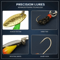 10 Pcs Fishing Lures Spinner Baits Set, with Fly Fishing Lures, 2.6 g ...