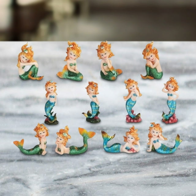 ICE ARMOR 12-PC Set Mini Mermaid with Different Poses 2"H Statue ...