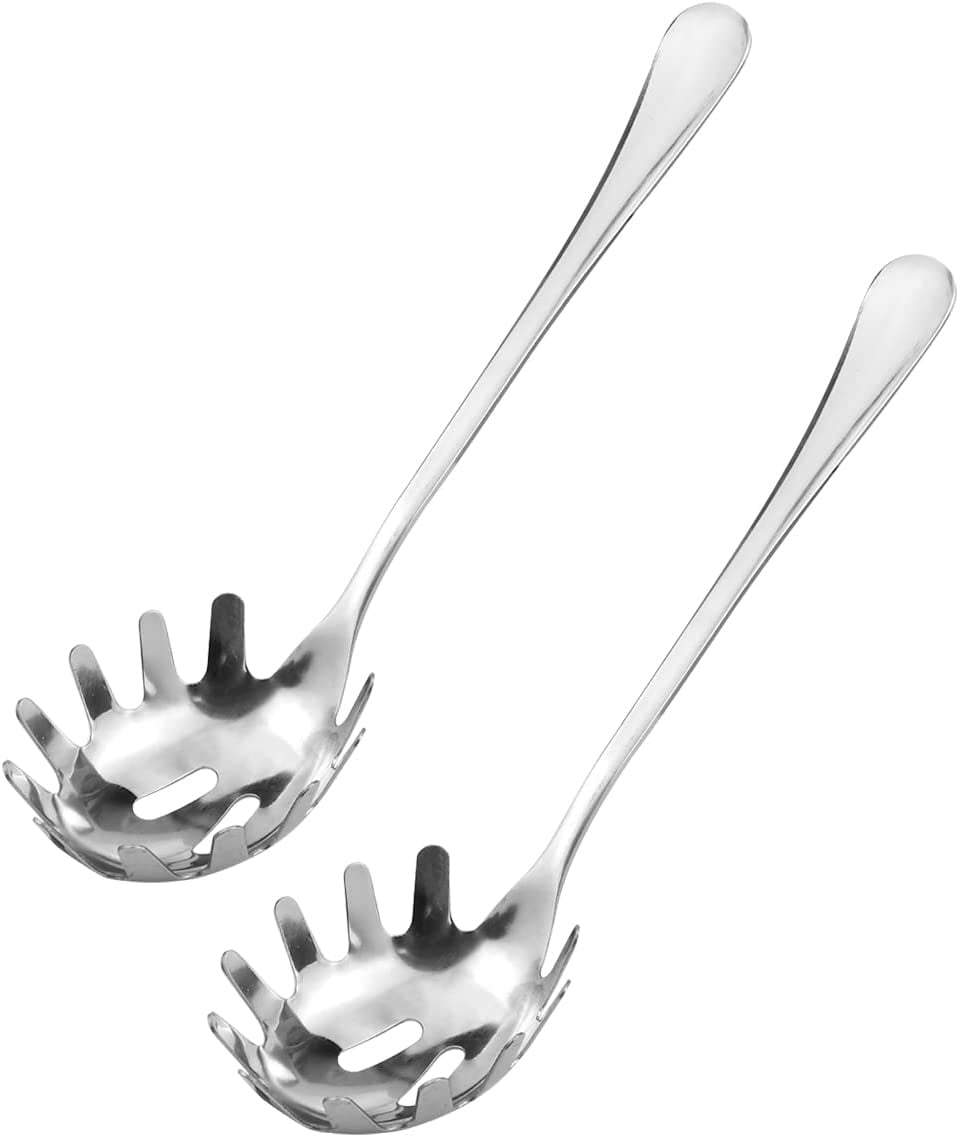 2Pcs Spaghetti Spoon,Stainless Steel Claw Pasta Spoon Server Noodle ...