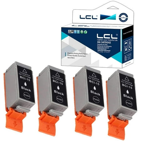 LCL Compatible for Canon BCI-15 BCI-15BK 8190A003 (4-Pack Black) Ink ...