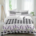 4 Piece Duvet Cover Set Queen, Rustic Purple Flower Butterfly Soft ...