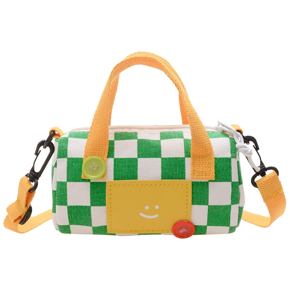 Checkerboard bucket satchel Western style canvas coin purse - Walmart.com
