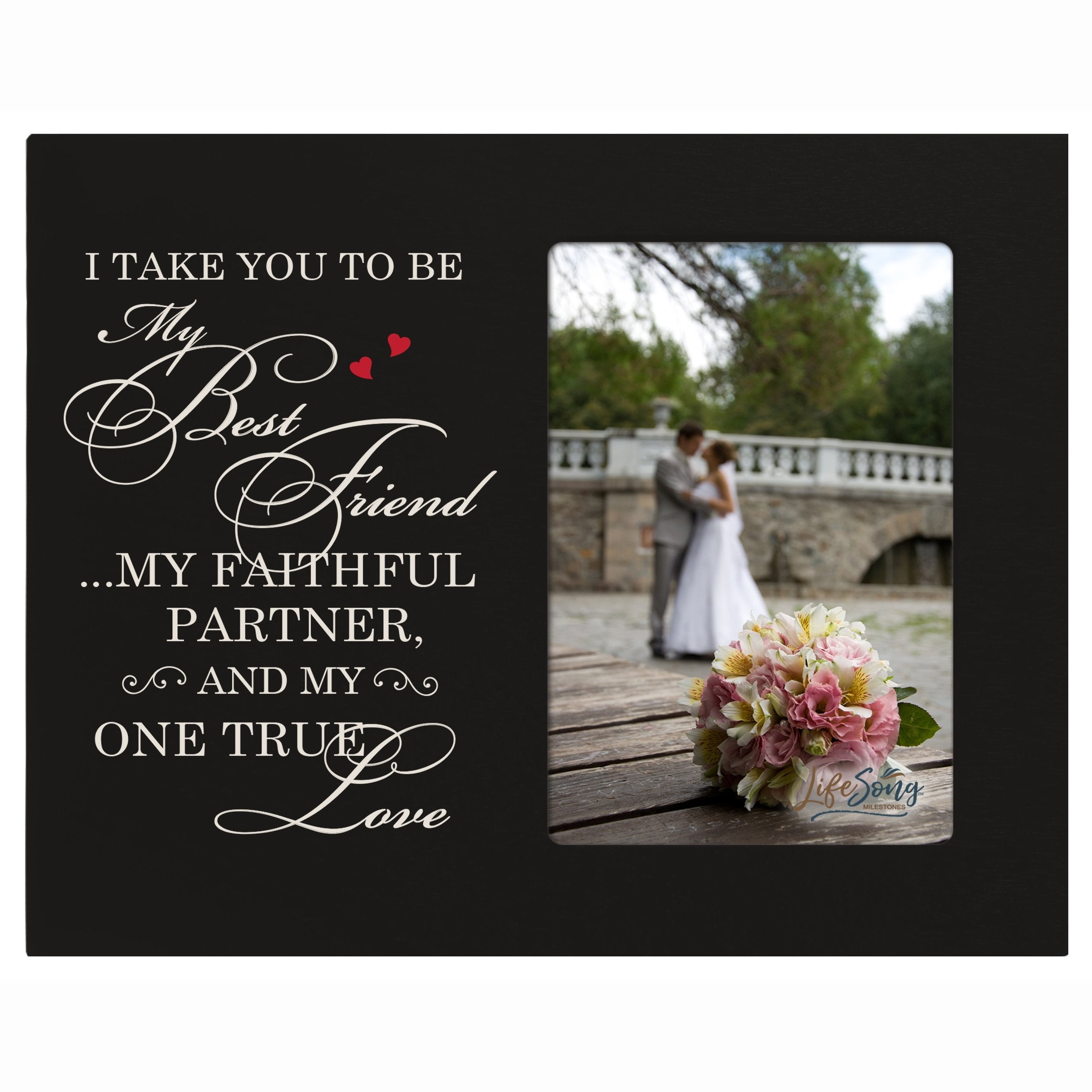 Wedding Vow Digitally Printed Photo Frame with Red Hearts Design ...