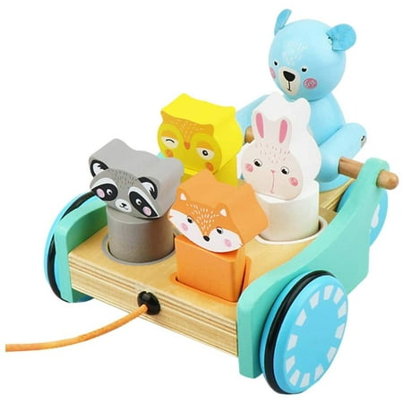 1 Set of Pull Along Baby Toys Toddler Dragging Wheel Pulling String ...