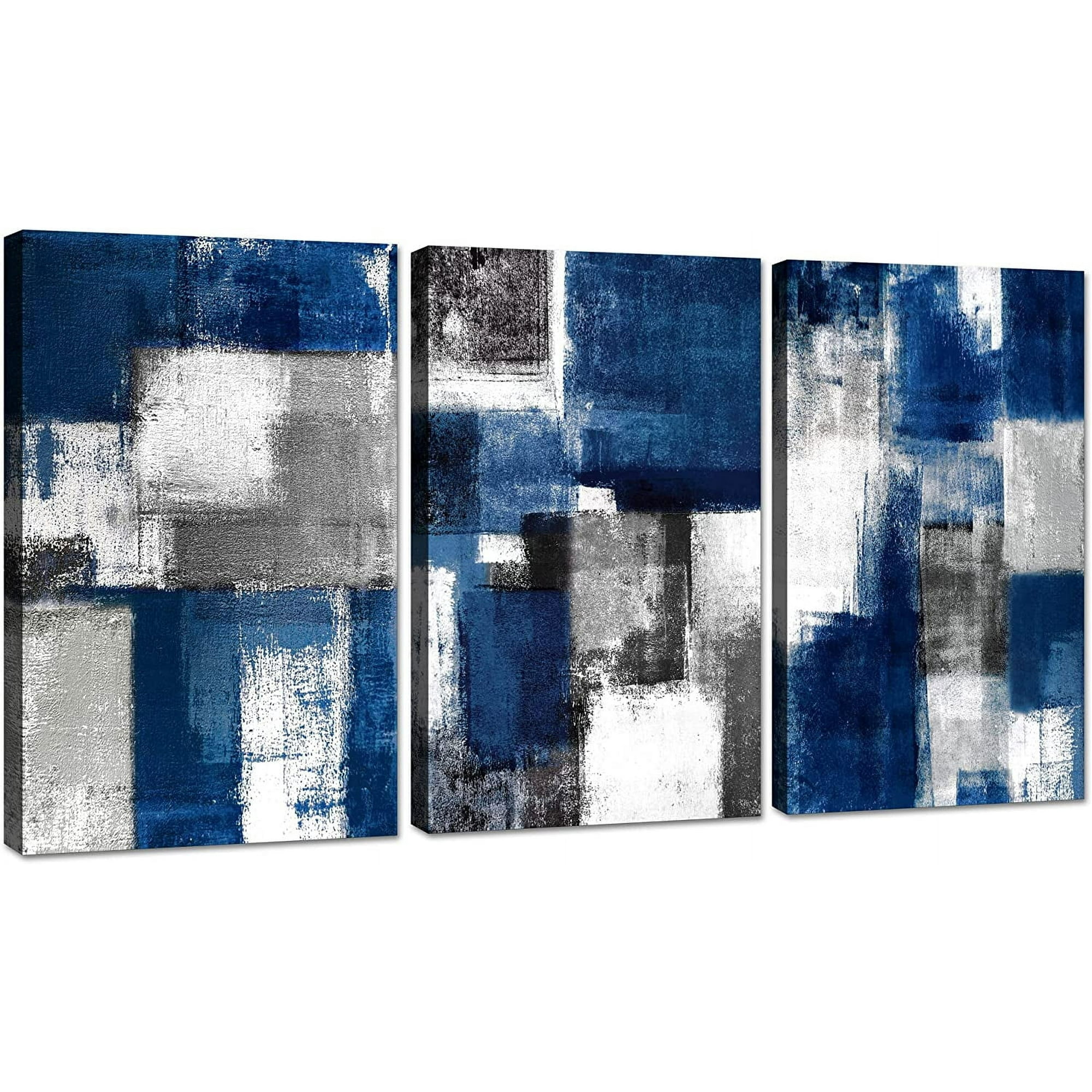 Click here for Mxbxu Blue And Gray Abstract Wall Art For Living R... prices