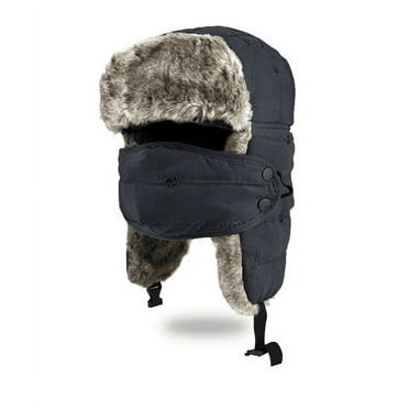 Winter Unisex Bomber Hats Earflap Faux Fur Hat Goggles Trapper Pilot ...