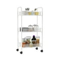 3-Tiered Narrow Rolling Storage Shelves - Mobile Space Saving Utility ...