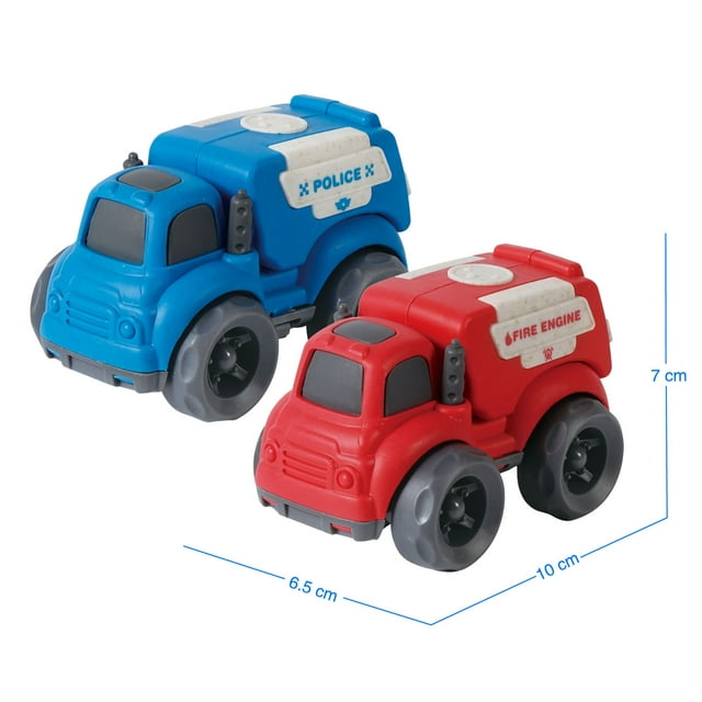 2 Packs Emergency Vehicle Toy Cars, Baby Toys for Boys and Gilr from 3 ...