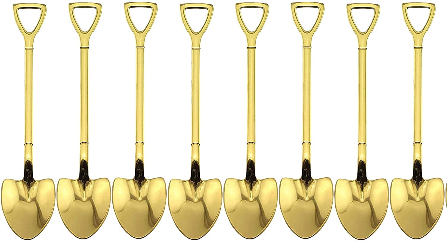 8 Pcs Gold Shovel Shape Demitasse Espresso Spoons, 4.7 Inches Stainless ...