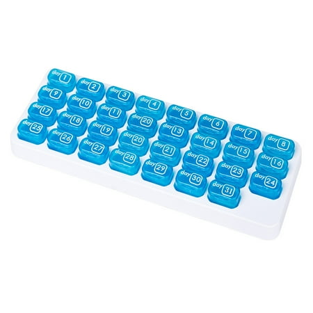 Pop-Up Medication Capsules, Monthly Pill Organizer 31 (1 Piece - Blue ...