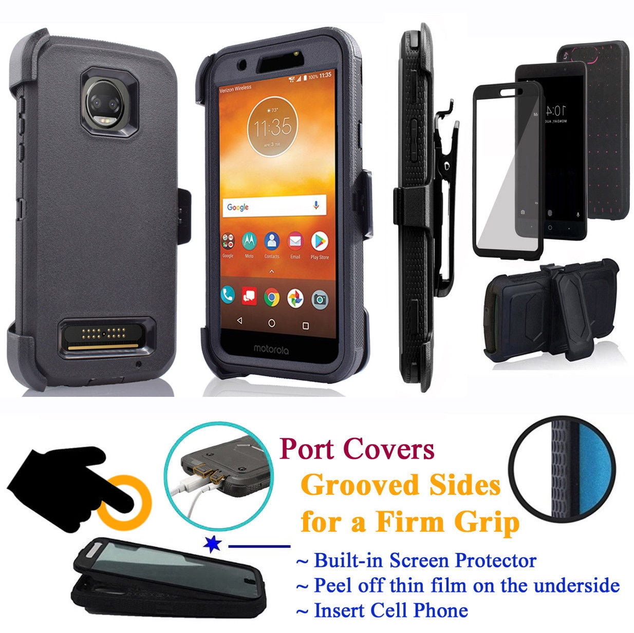 for 5.5" Motorola moto Z2 Play Z2 FORCE Case Phone Case 360° Cover ...