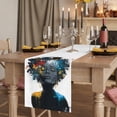 African American Table Runner 13x48 Inch Female Portrait Butterfly ...
