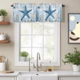 Blue Starfish Valance Curtains for Windows, Nautical Coastal Shell ...