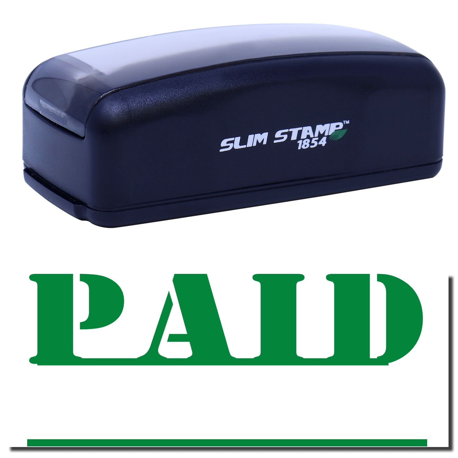 Large Pre-Inked Paid with Date Line Stamp, Slim 1854, Ultra Slim Design ...