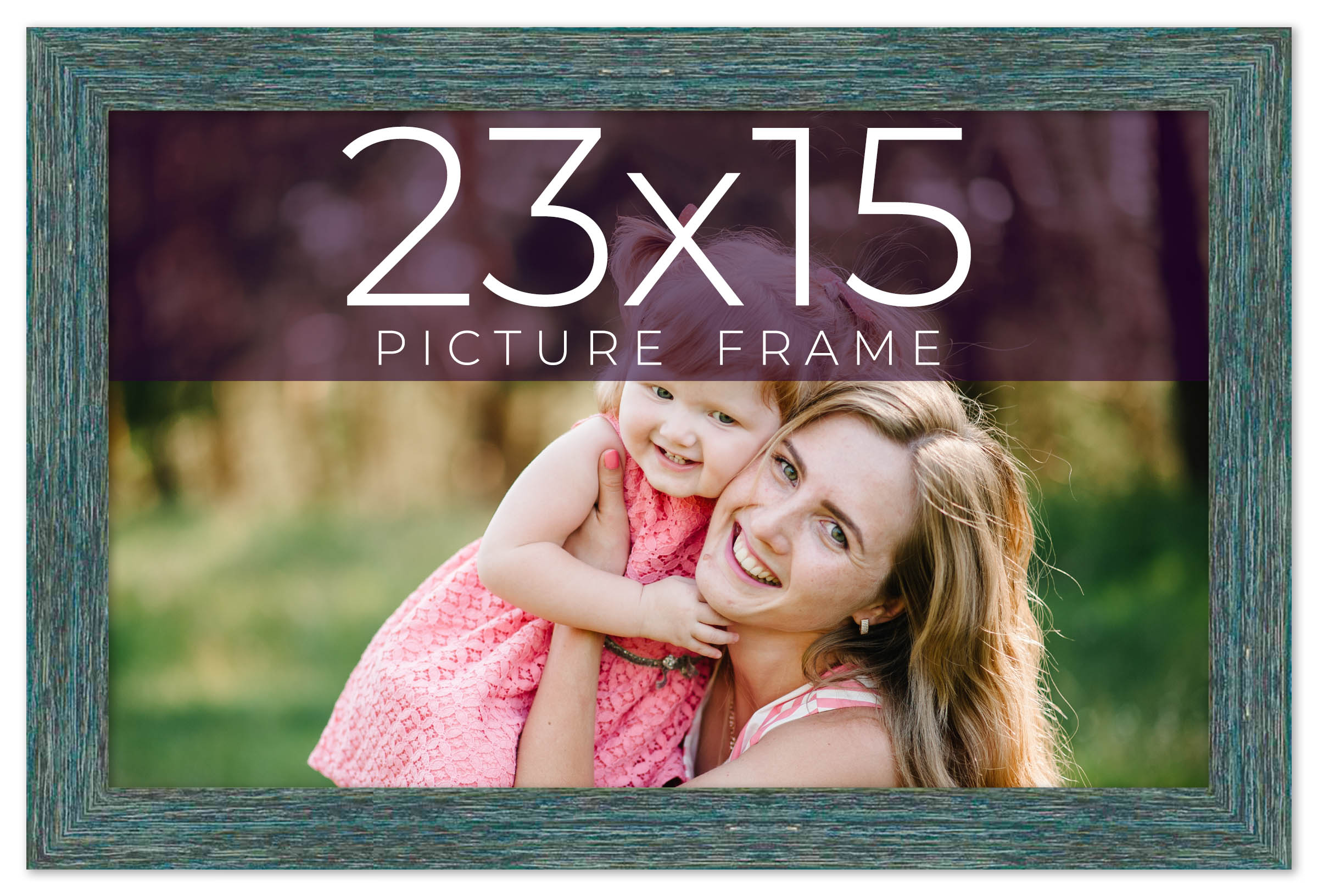 23x15 Frame Blue Real Wood Picture Frame Width 1.25 Inches | Interior Frame Depth 0.5 Inches ...