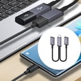 66W Type C Splitter Charging Cable Double Type C USB Port Data Sync ...