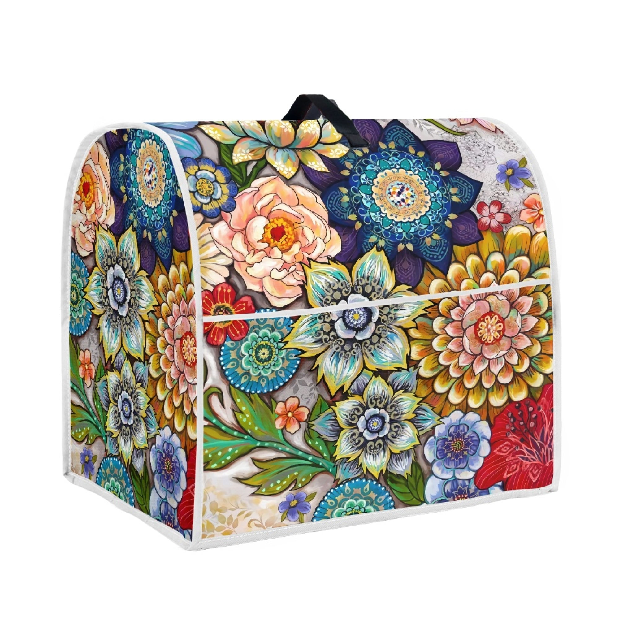 NETILGEN Boho Mandala Flowers Pattern Blender with Cover Hook Top ...